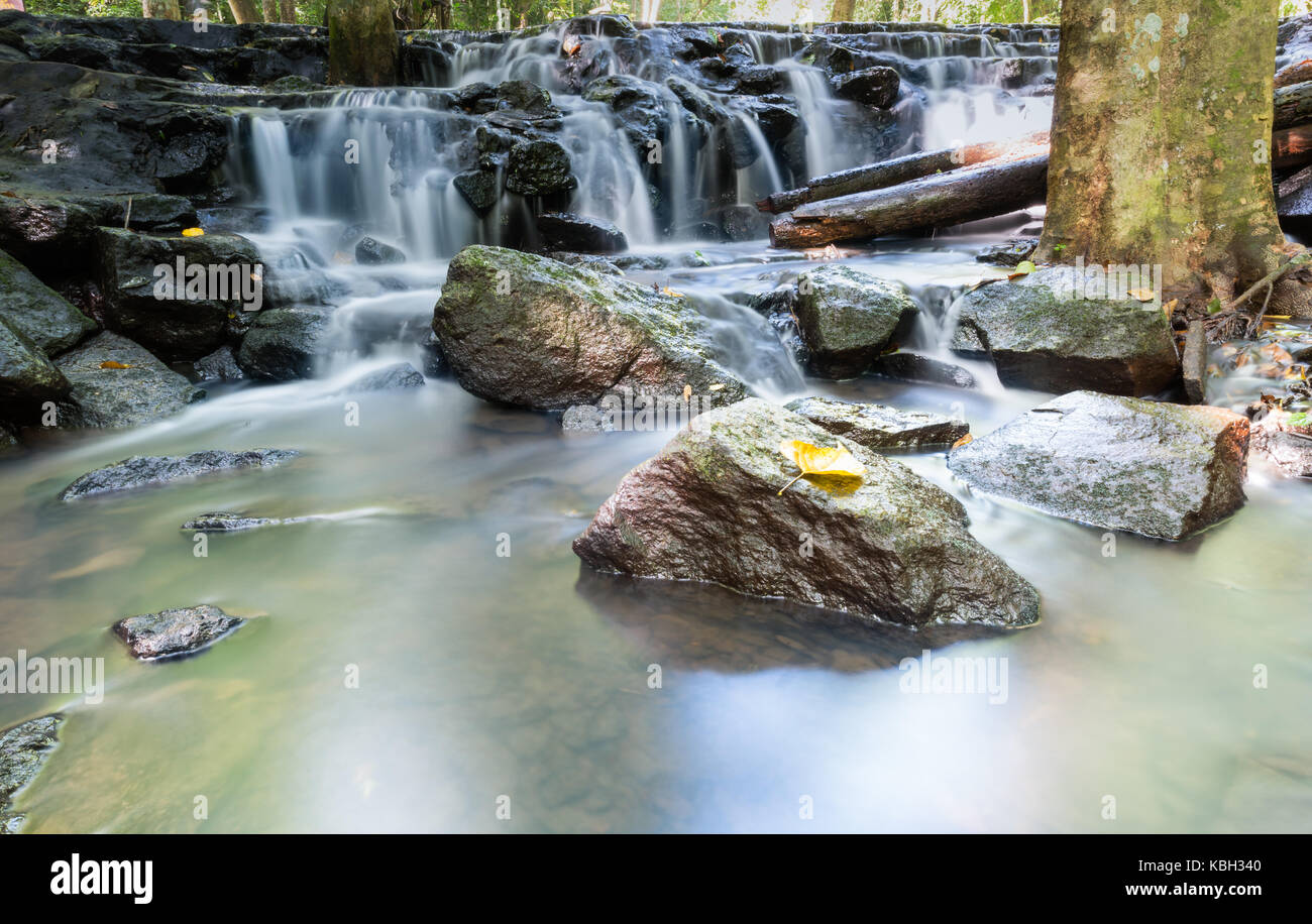 Beautiful waterfall in the evergreen forest, Sam lan waterfall, Nation ...