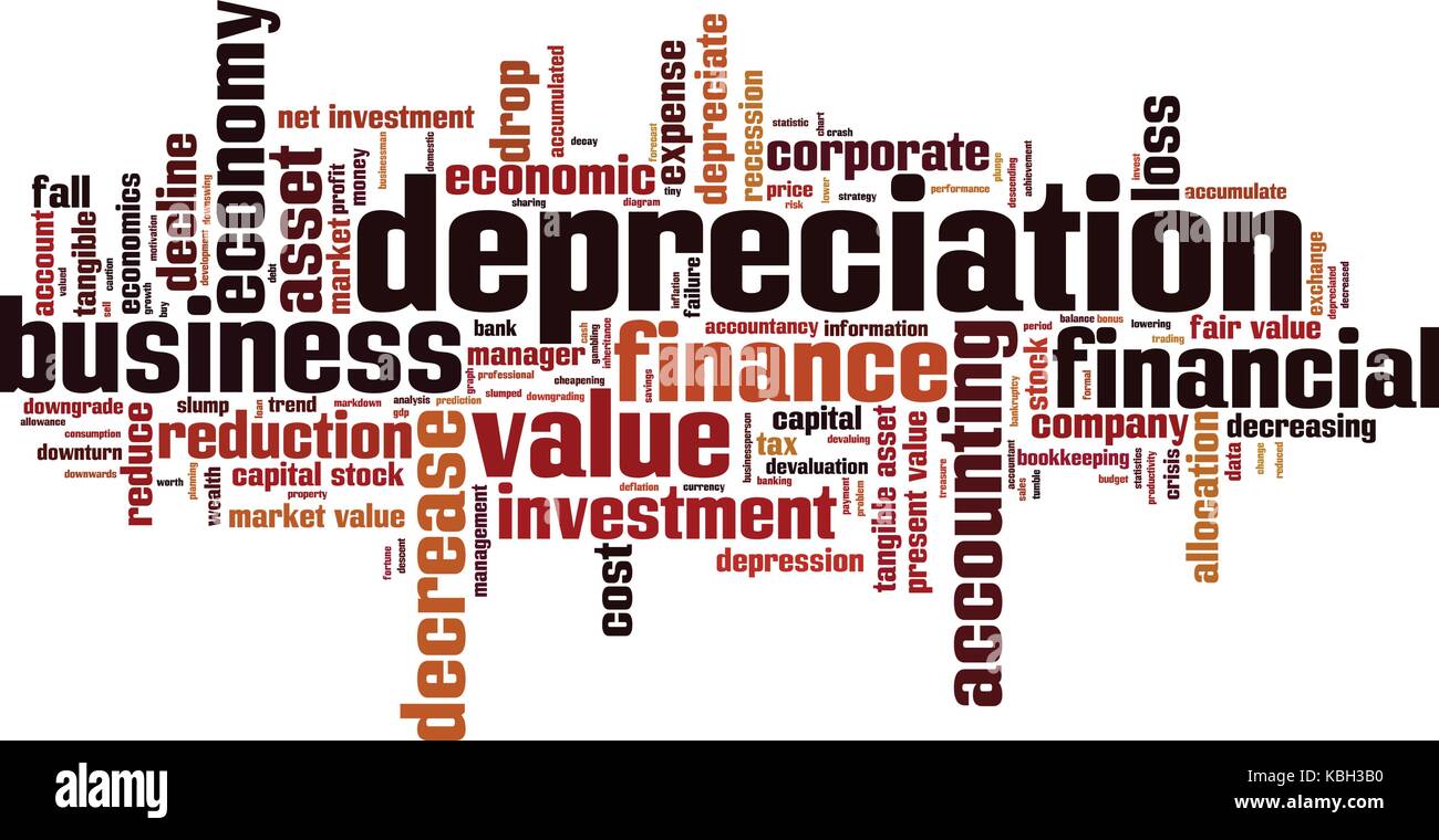 Depreciation word cloud concept. Vector illustration Stock Vector Image ...