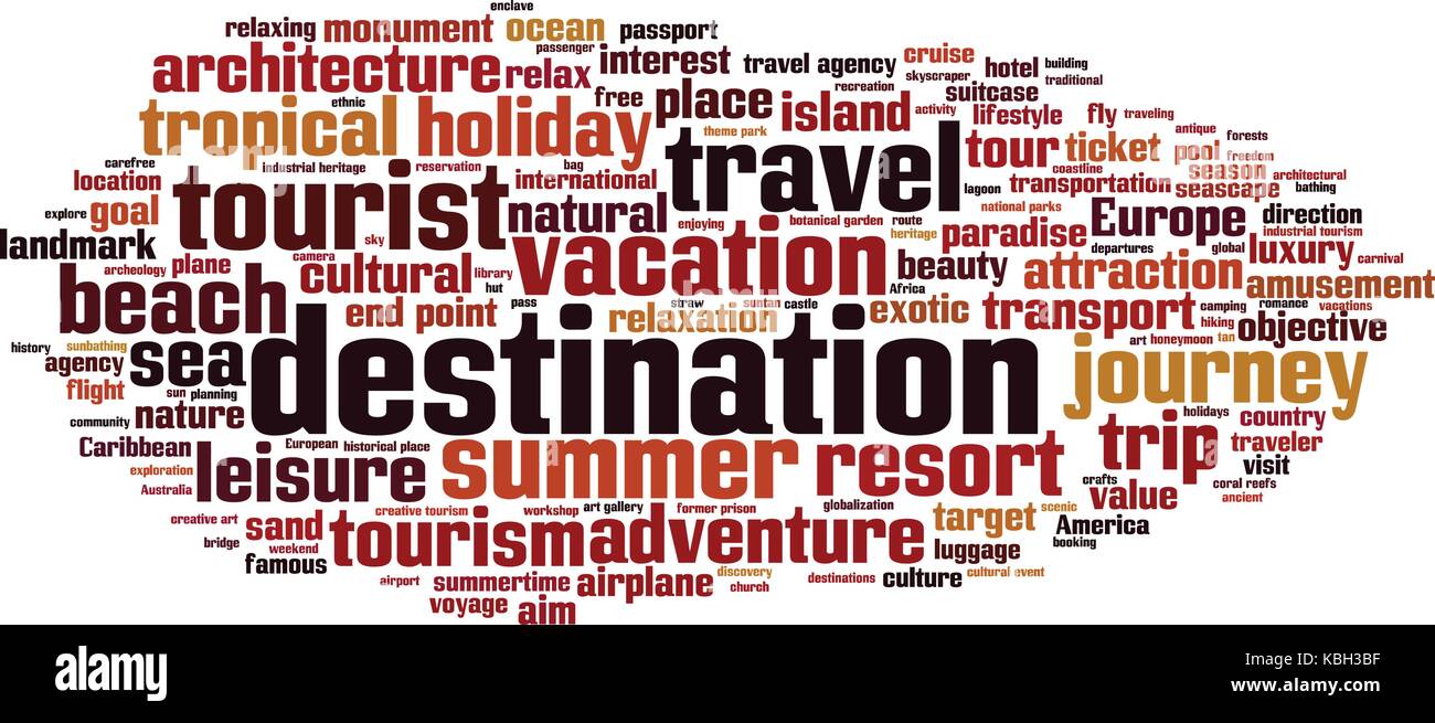 Destination word cloud concept. Vector illustration Stock Vector Image ...