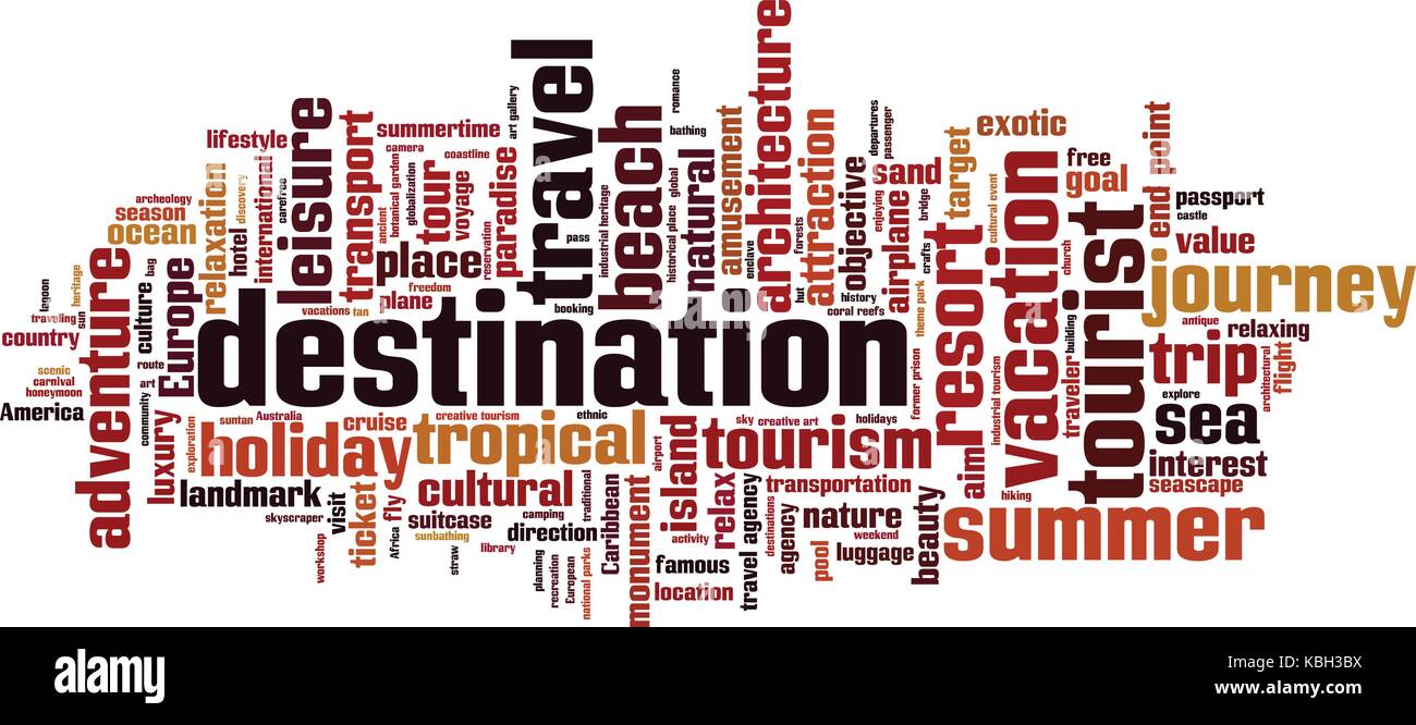 Destination word cloud concept. Vector illustration Stock Vector Image ...