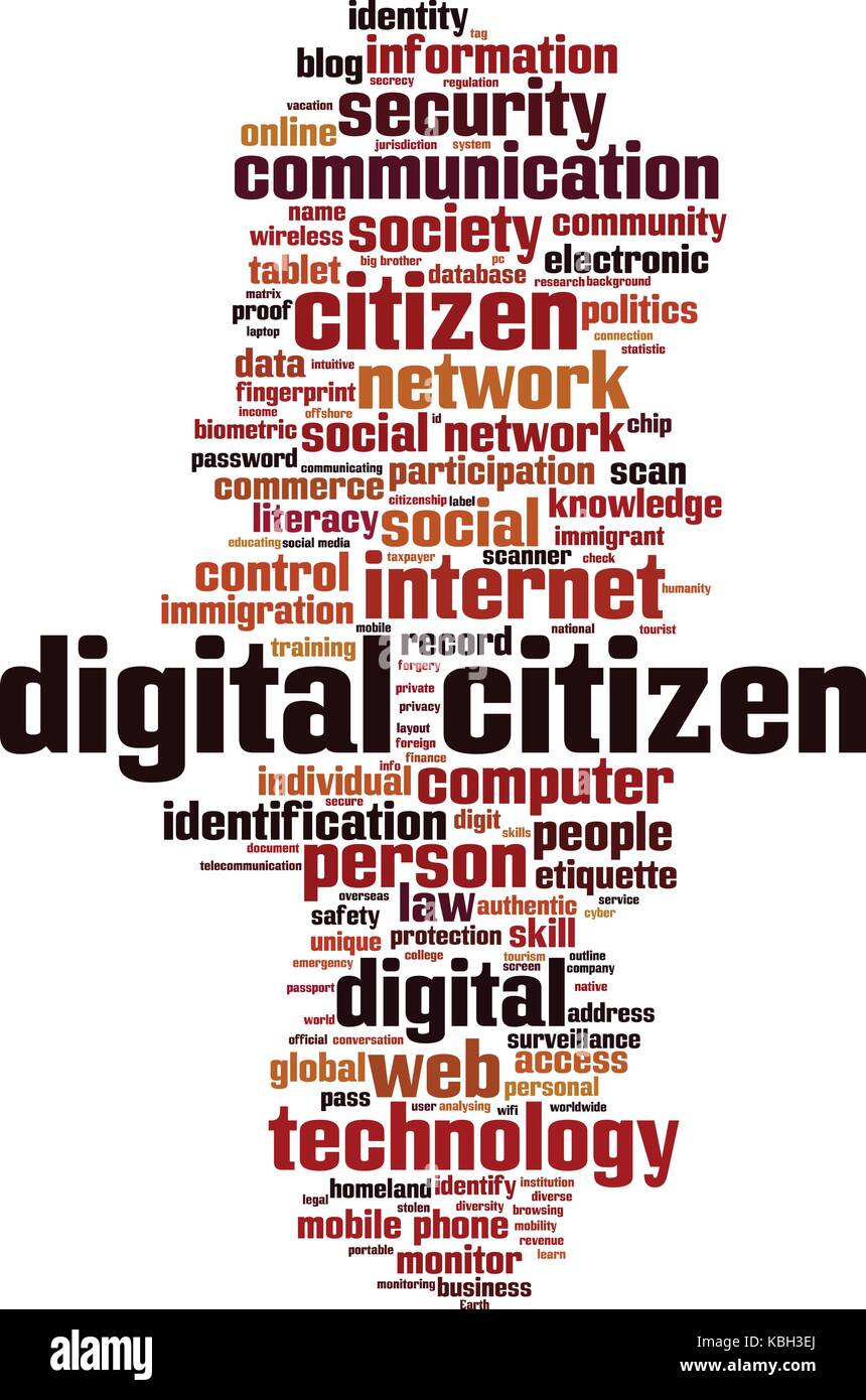Digital citizen word cloud concept. Vector illustration Stock Vector ...