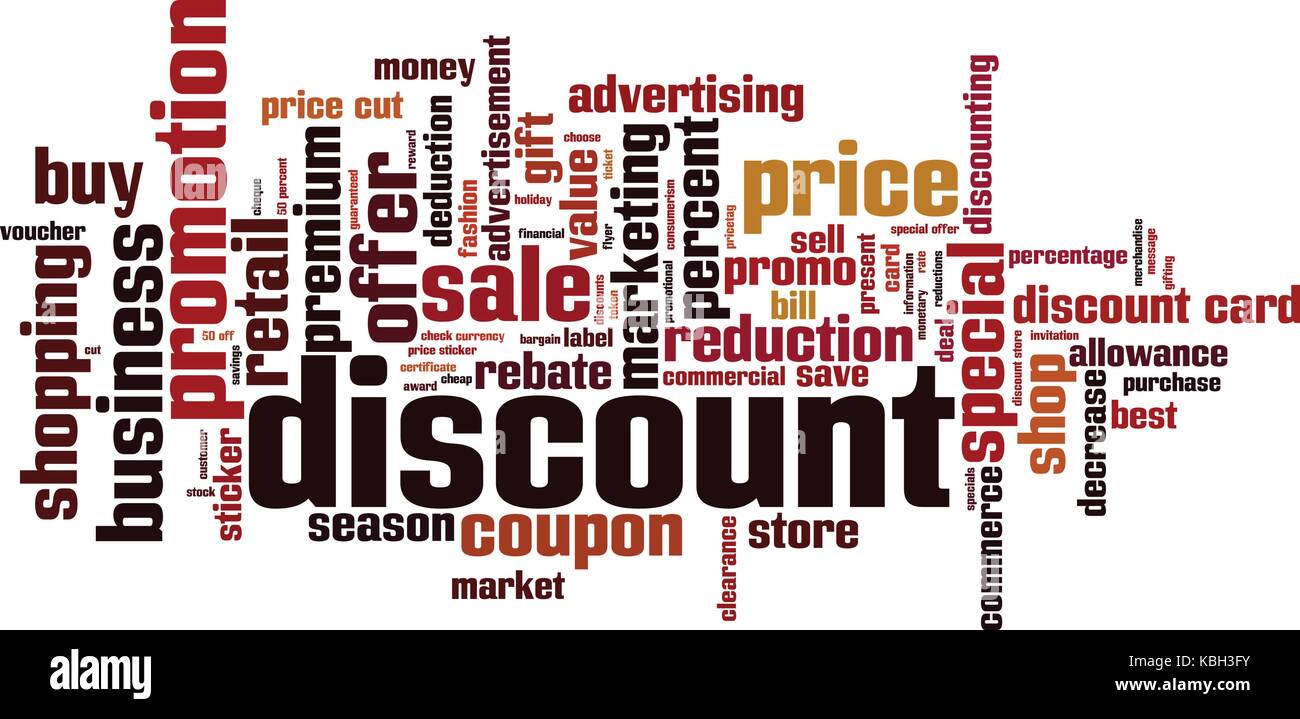 Discount word cloud concept. Vector illustration Stock Vector Image ...