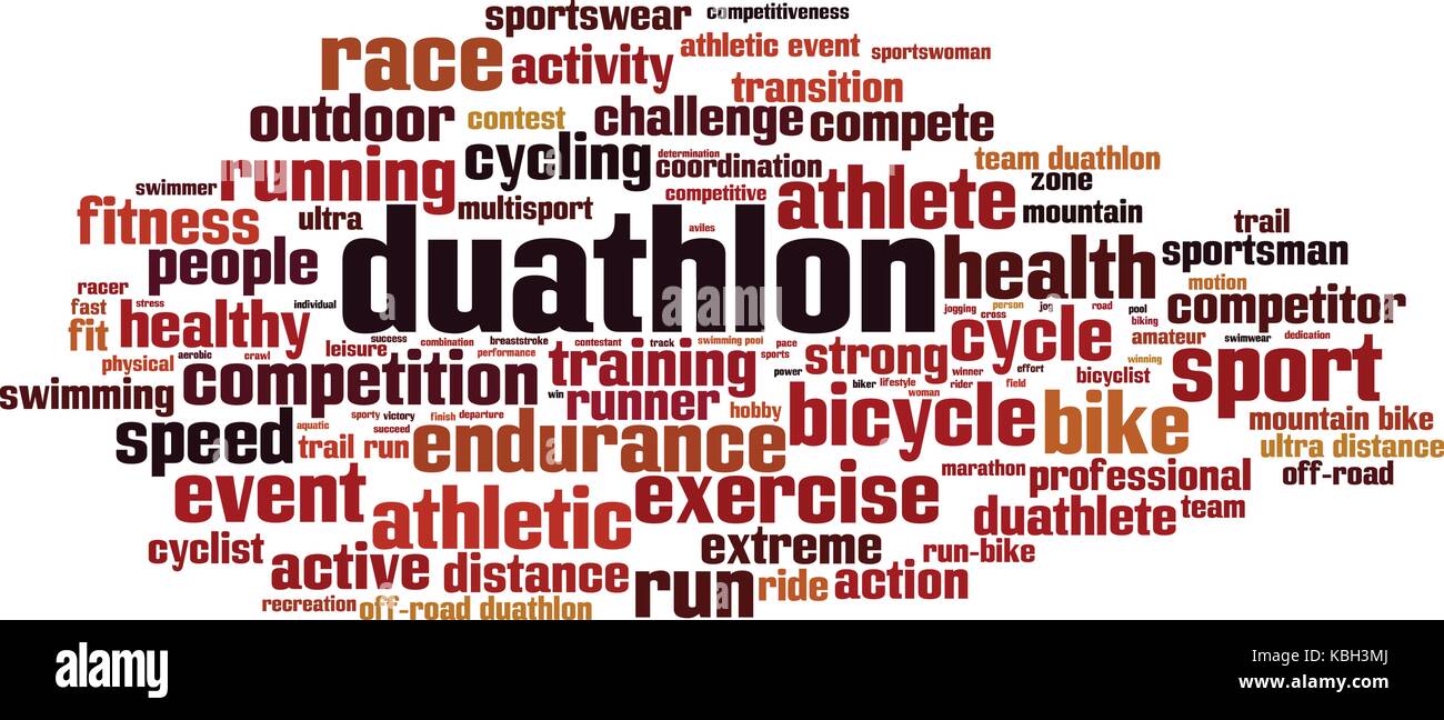 Duathlon word cloud concept. Vector illustration Stock Vector Image ...
