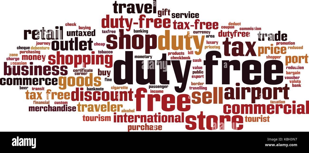 Duty free word cloud concept. Vector illustration Stock Vector Image ...