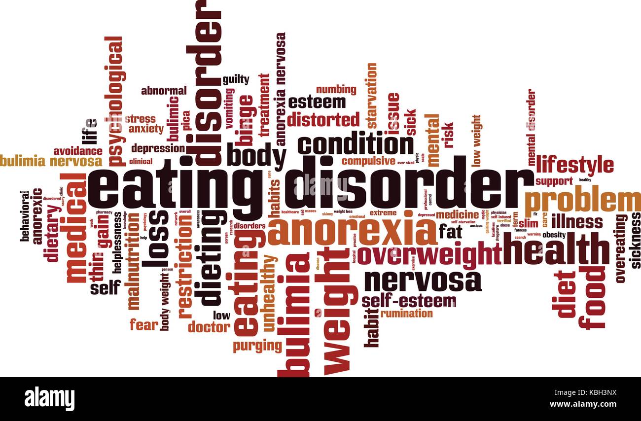 Eating disorder word cloud concept. Vector illustration Stock Vector ...