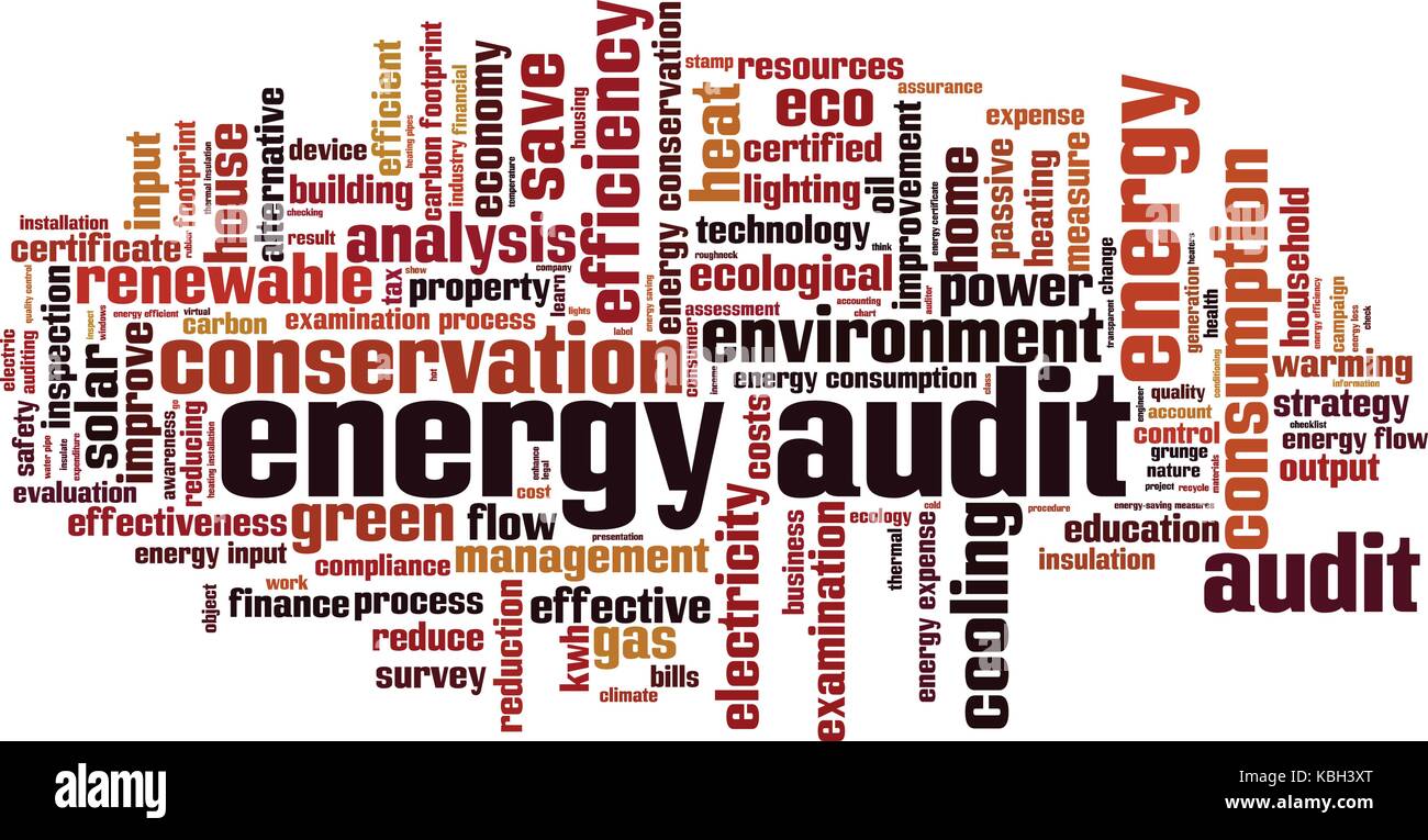 Energy audit word cloud concept. Vector illustration Stock Vector Image ...
