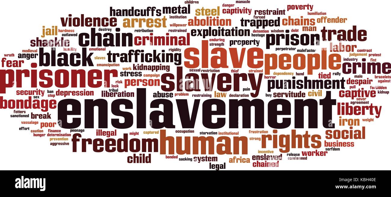 Enslavement word cloud concept. Vector illustration Stock Vector Image ...