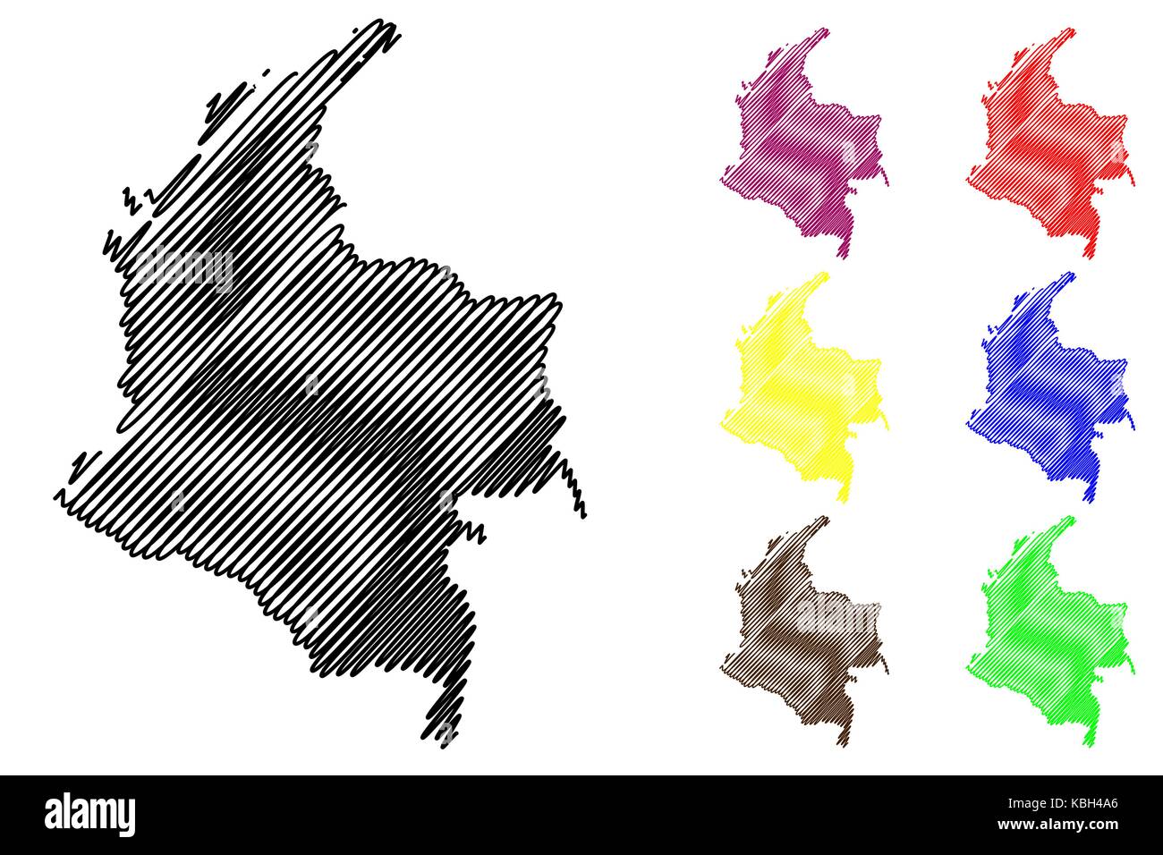 Colombia map vector illustration, scribble sketch Colombia Stock Vector ...