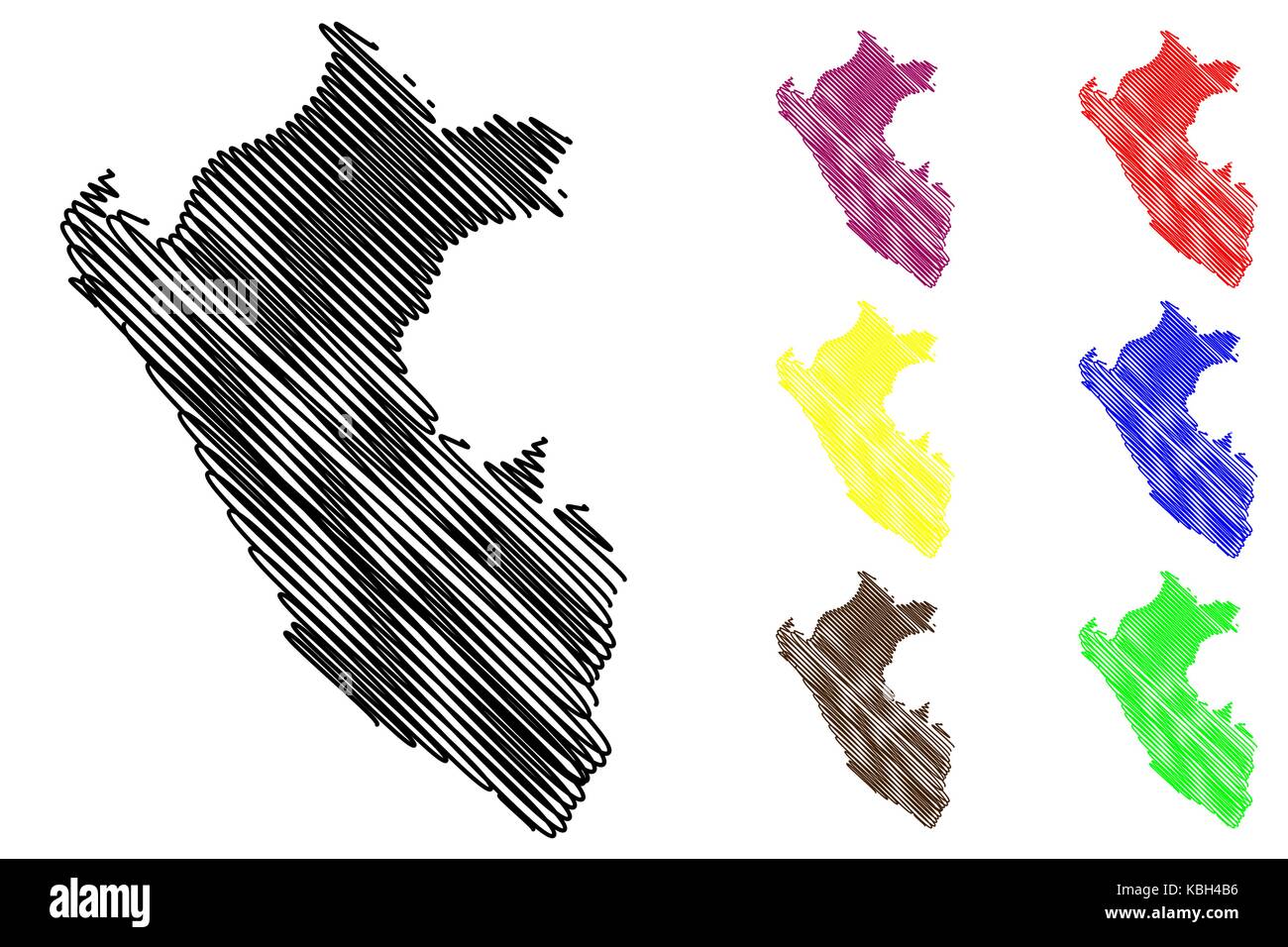 Peru map vector illustration, scribble sketch Peru Stock Vector Image ...