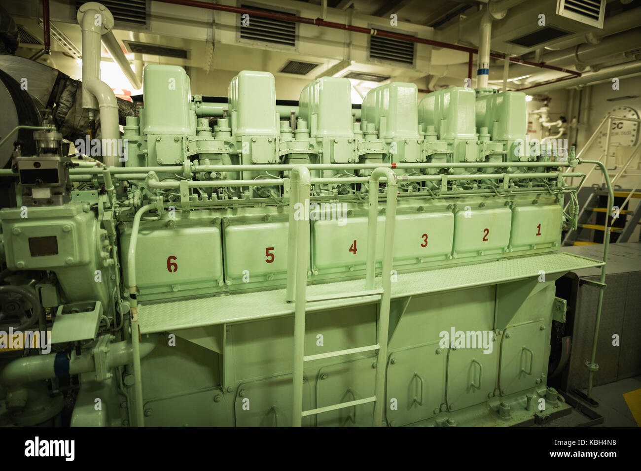 Interior of engine spaces in ship Stock Photo - Alamy