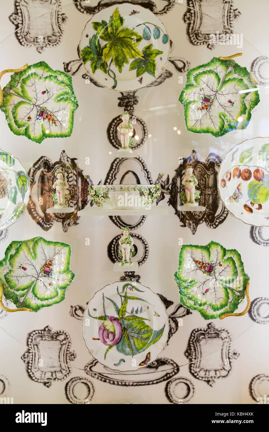 Part of the ceramics collection in the Bowes Museum, Barnard Castle, UK ...