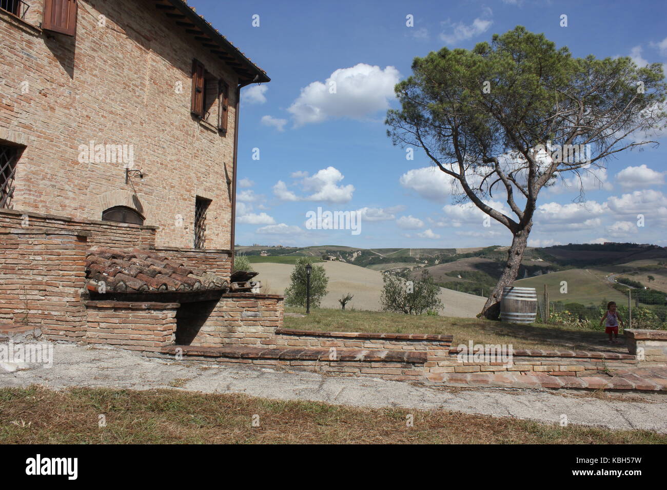 Montalcino, Italy, August 25 2014: Ancient farmhouse in the beautiful ...