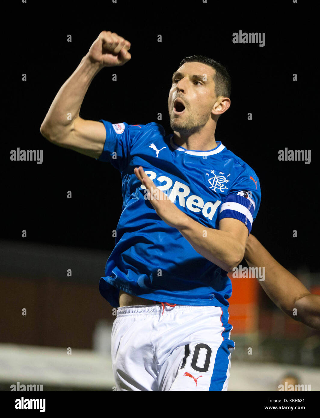 Rangers Graham Dorrans celebrates scoring his side's fourth goal of the ...
