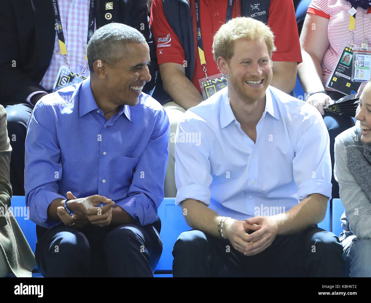 Barack Obama and Prince Harry watch wheelchair basketball at the Pan Am ...