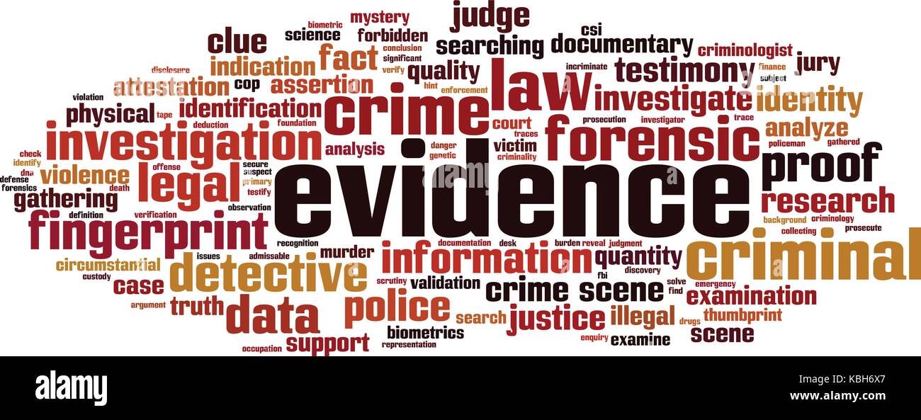 Evidence word cloud concept. Vector illustration Stock Vector Image ...