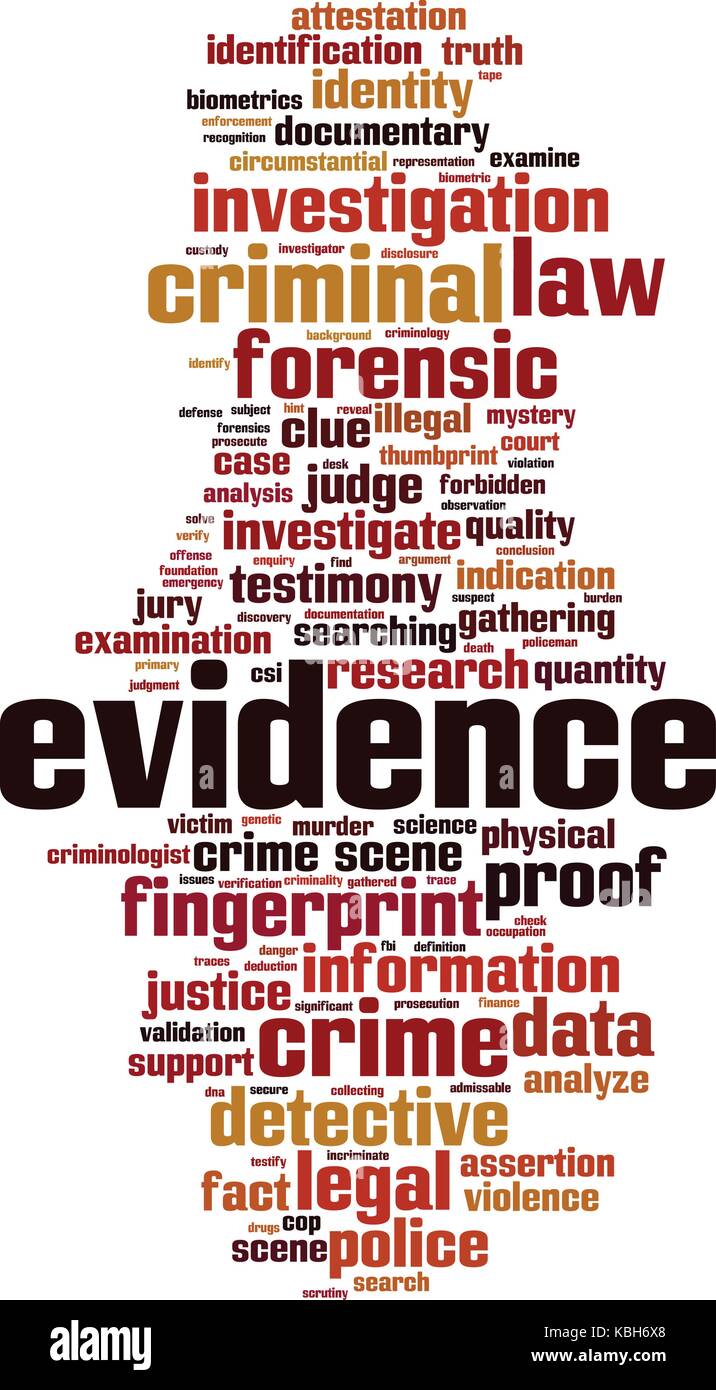 Evidence word cloud concept. Vector illustration Stock Vector Image ...