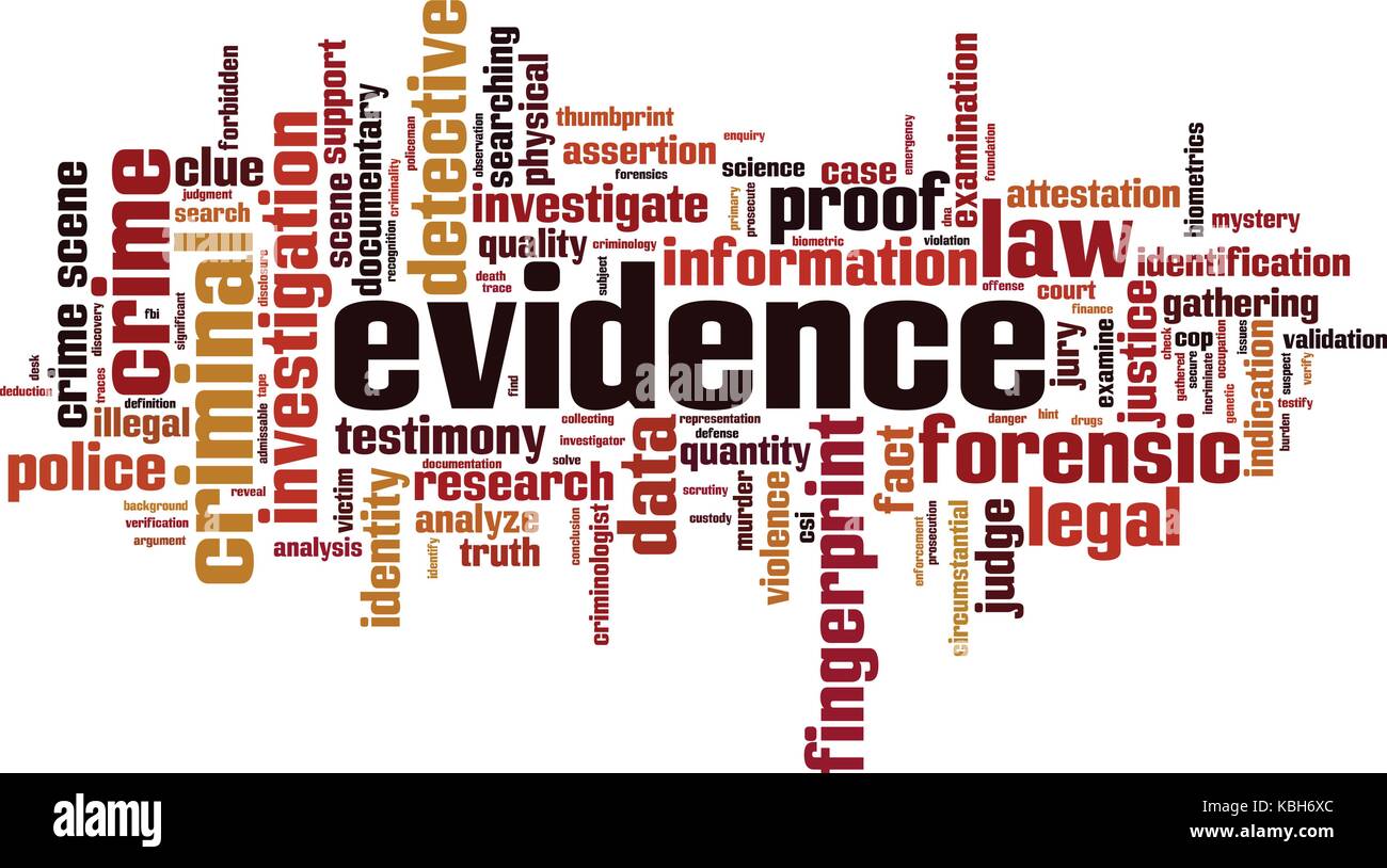 Evidence word cloud concept. Vector illustration Stock Vector Image ...