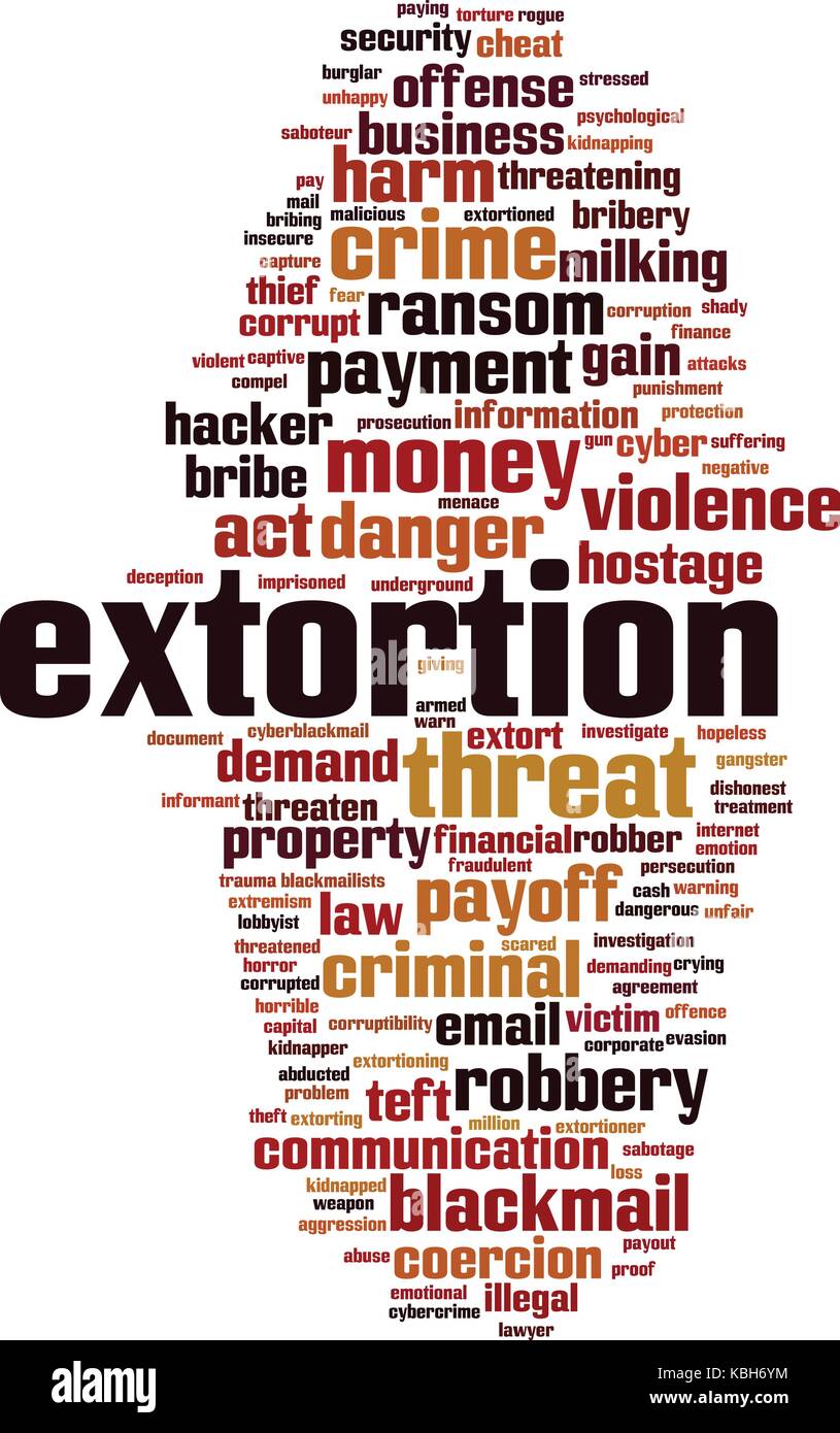 Extortion word cloud concept. Vector illustration Stock Vector Image ...