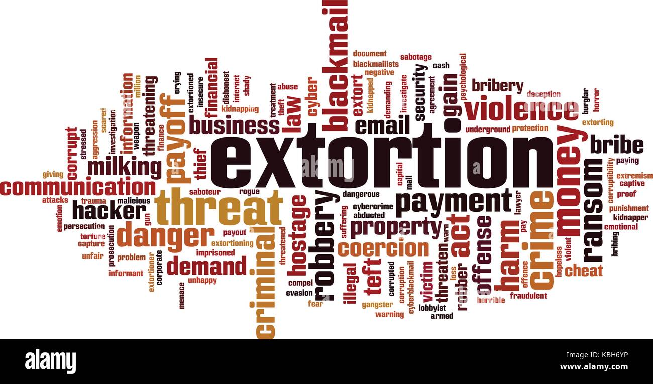 Extortion word cloud concept. Vector illustration Stock Vector Image ...