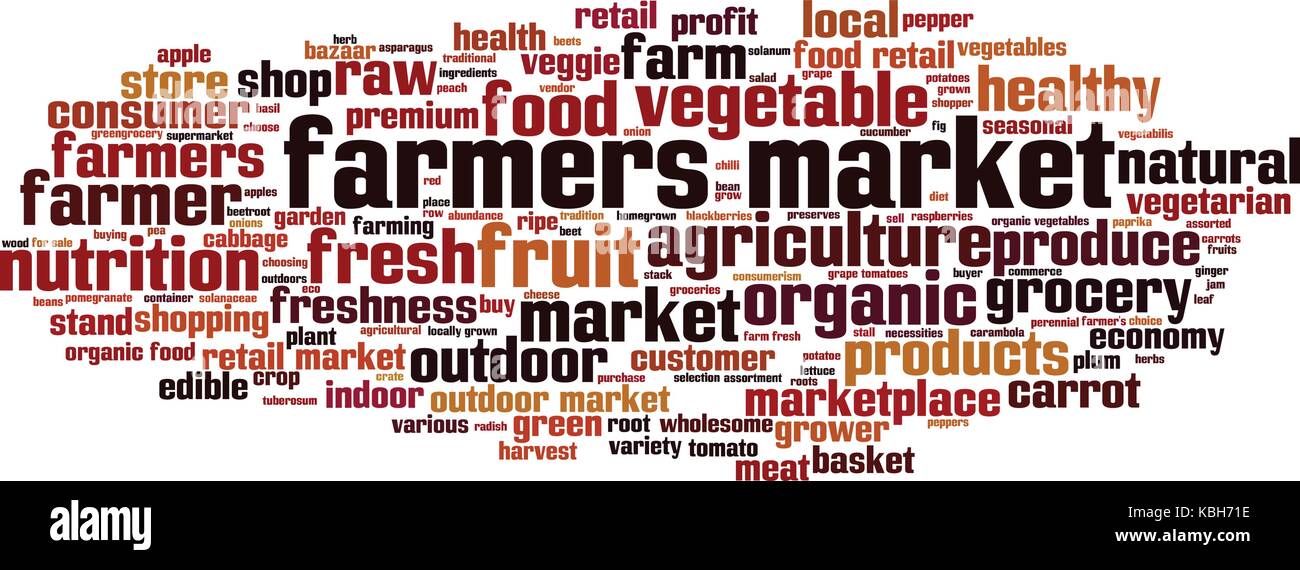 Farmers market word cloud concept. Vector illustration Stock Vector ...