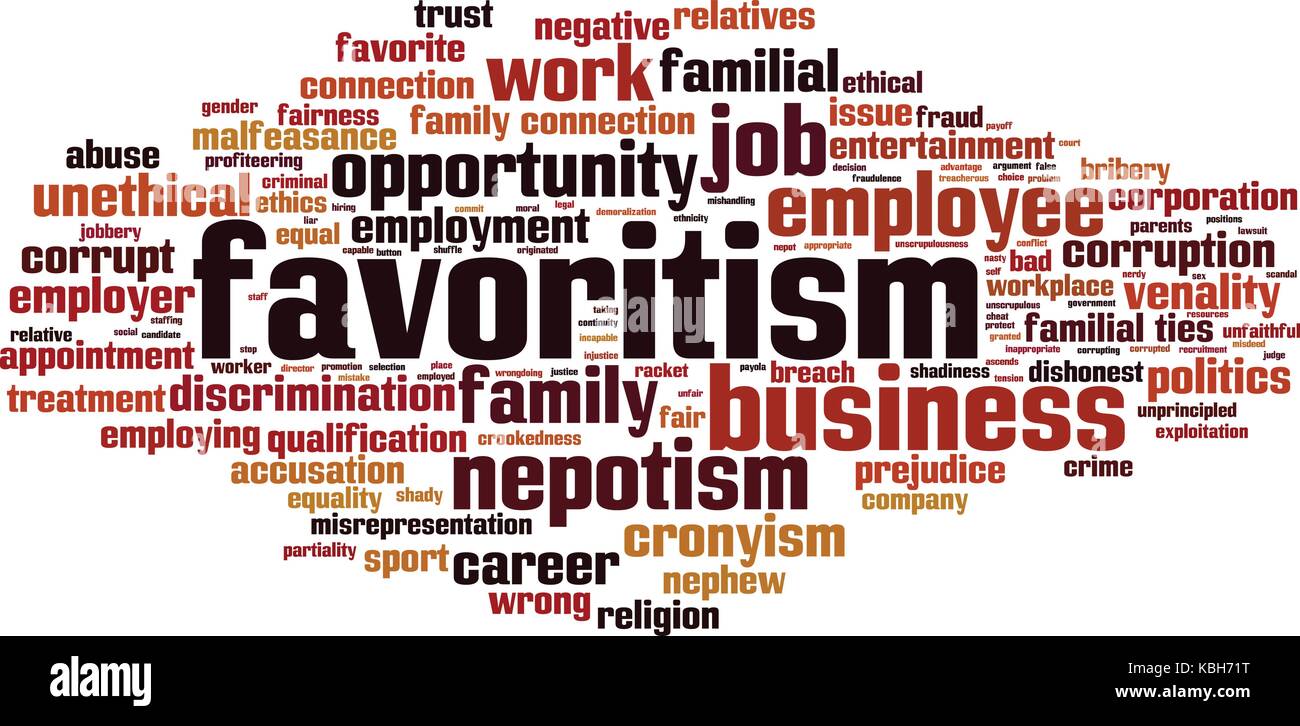 Favoritism word cloud concept. Vector illustration Stock Vector Image ...