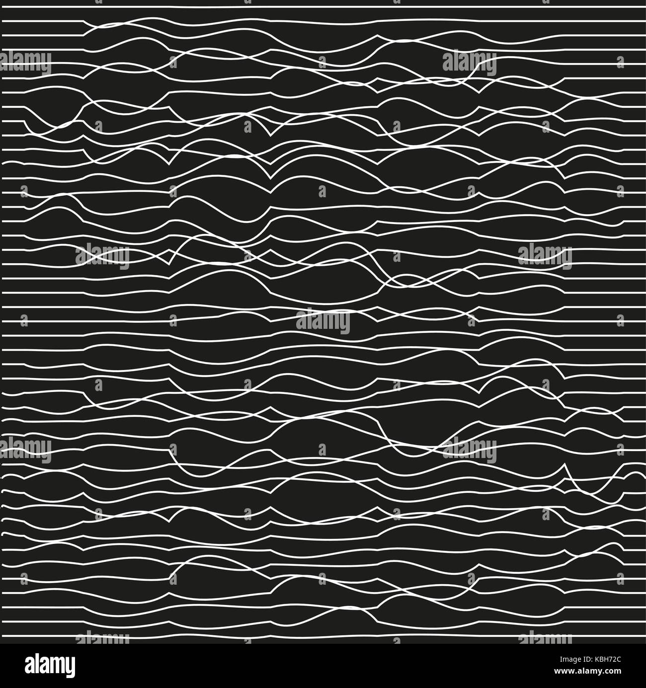 Modern trendy minimal waves seamless pattern. Black lines Repeating ...
