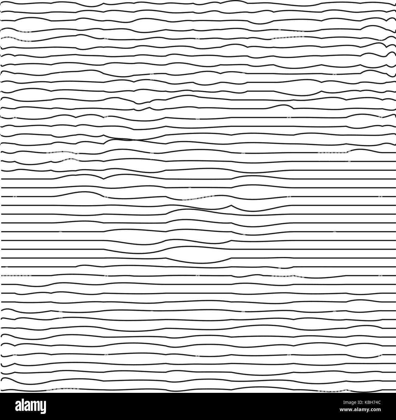 Modern trendy minimal waves seamless pattern. Black lines Repeating ...