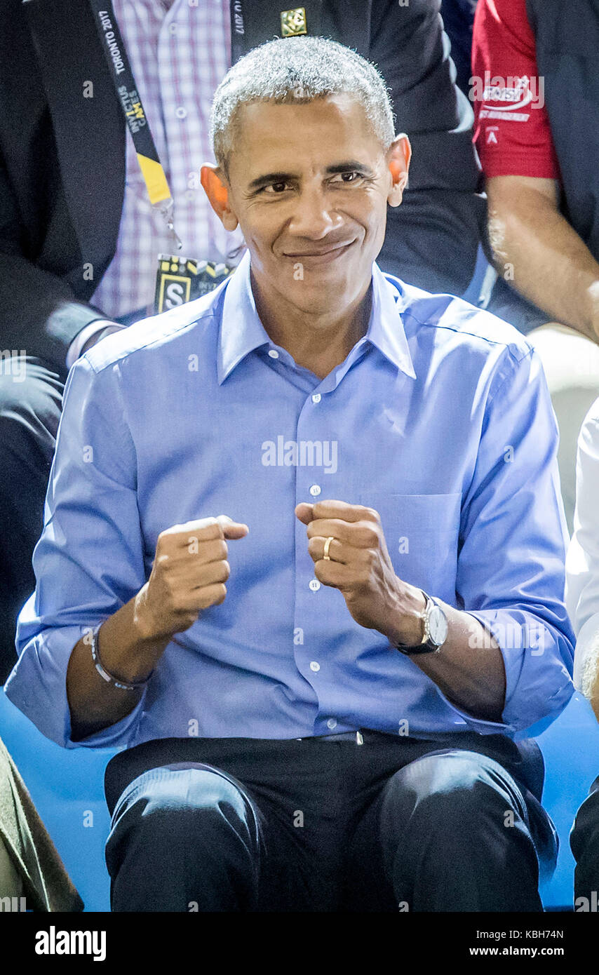 Barack Obama dances while in his sitting in his chair, during the ...