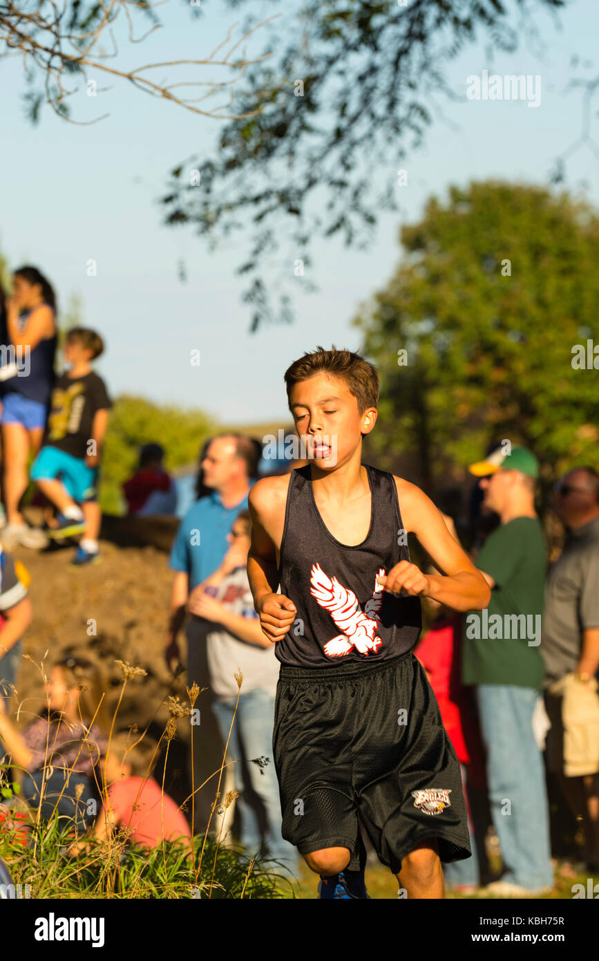 Boys participate in a cross country (running) meet at Verona Area High ...