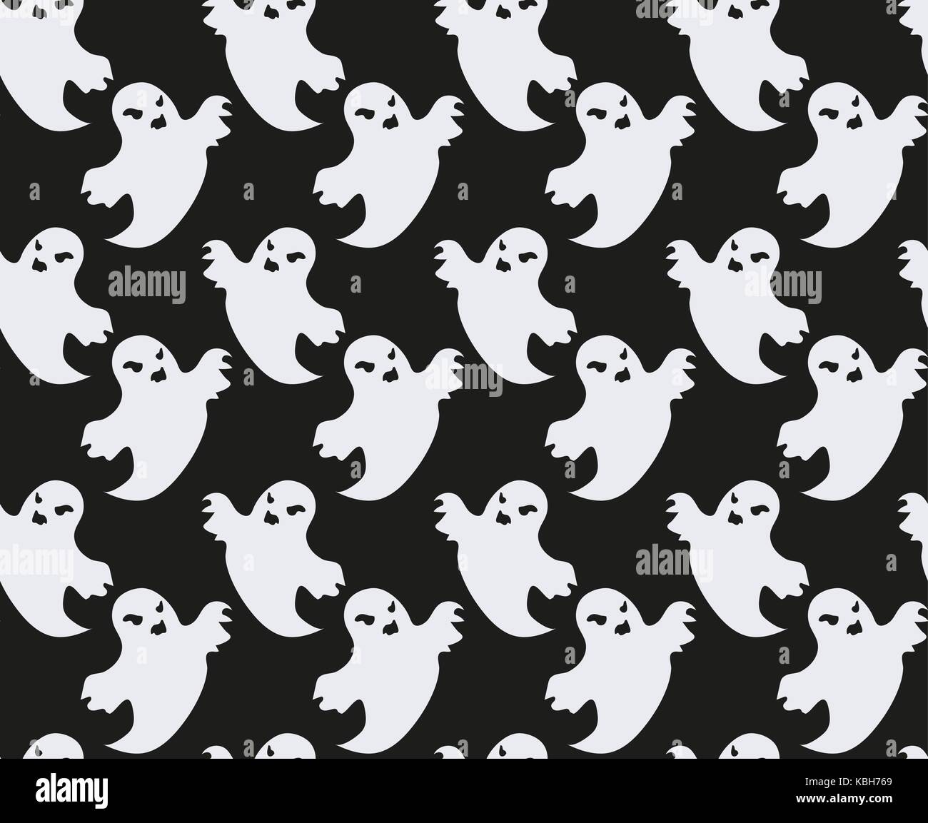 Ghost seamless pattern. Scary spirit repeating texture. Halloween endless background. Vector ...