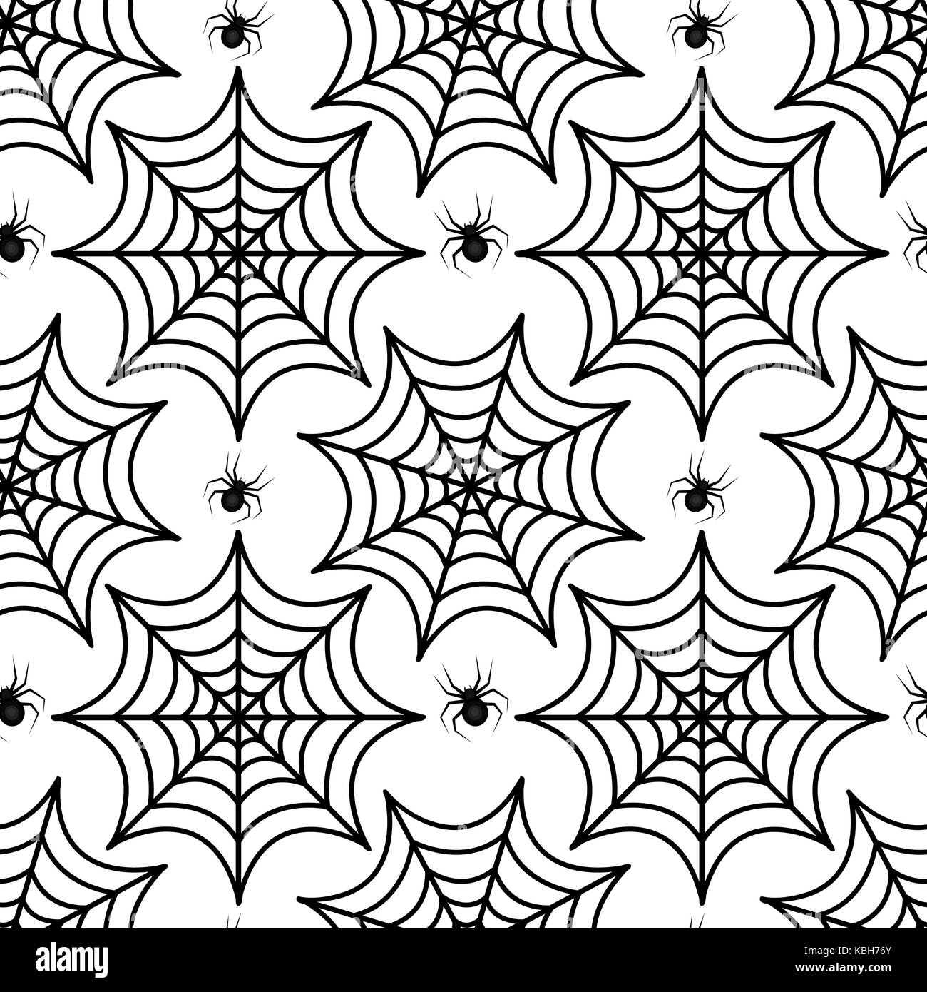 Cobweb seamless pattern. Spider repetitive texture. Halloween endless background. Vector ...