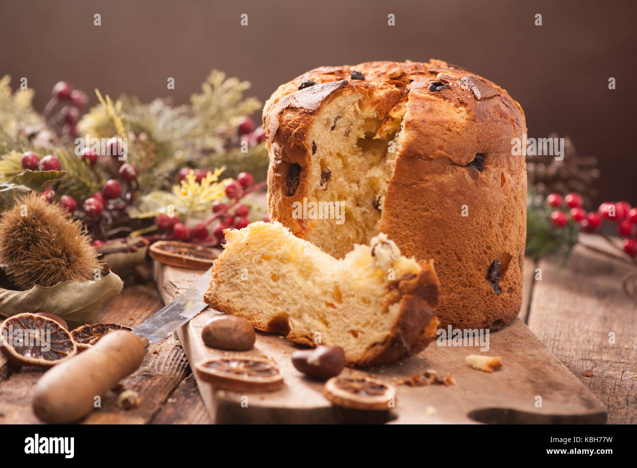 Panettone Italian Christmas cake Stock Photo - Alamy