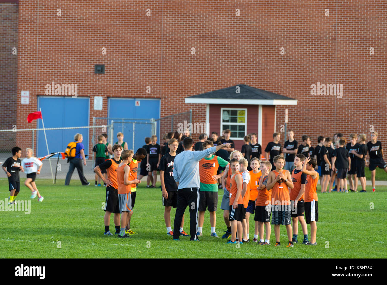 Boys participate in a cross country (running) meet at Verona Area High ...
