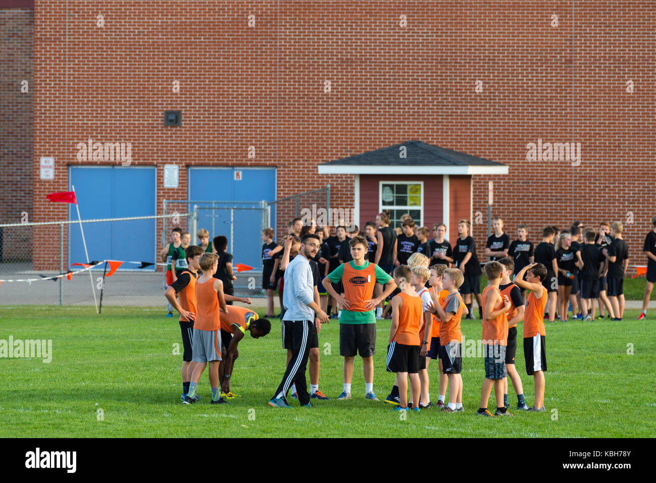 Boys participate in a cross country (running) meet at Verona Area High ...