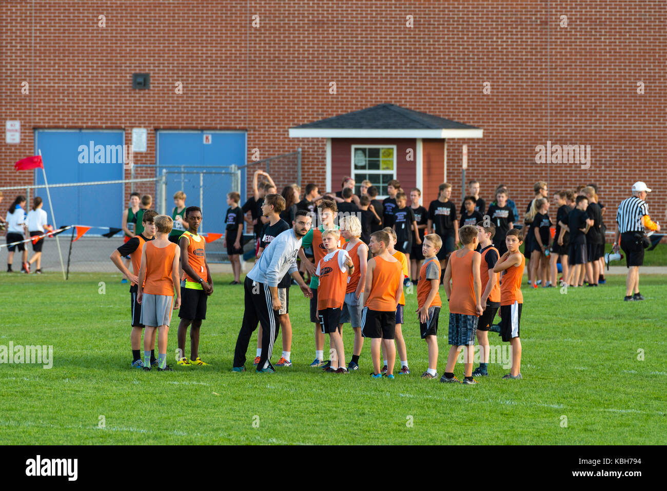 Boys participate in a cross country (running) meet at Verona Area High ...
