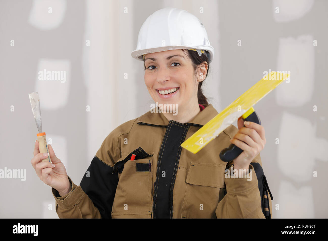 the happy female worker Stock Photo - Alamy
