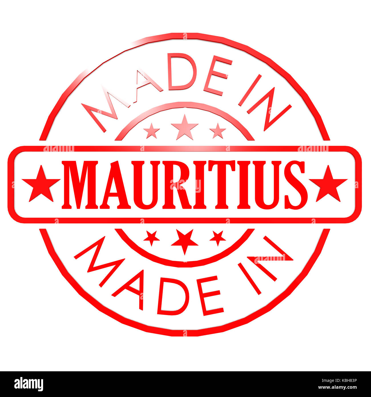 Made in Mauritius red seal Stock Photo - Alamy