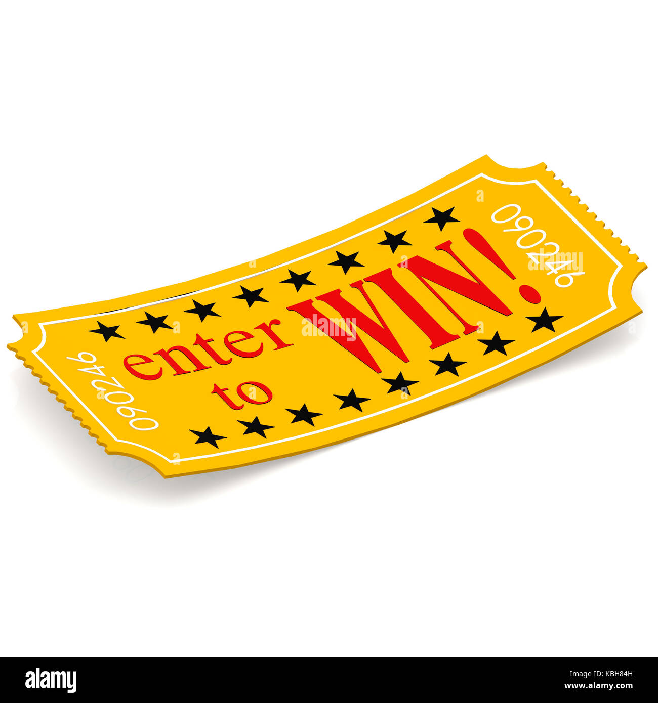 Enter to win ticket on white background Stock Photo - Alamy