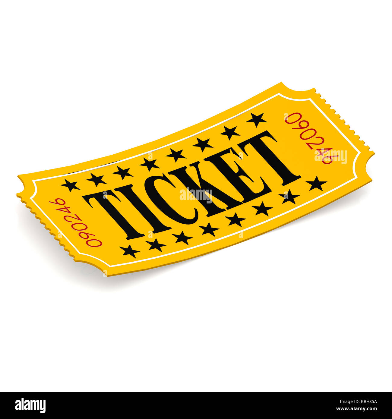 Ticket on white background Stock Photo - Alamy