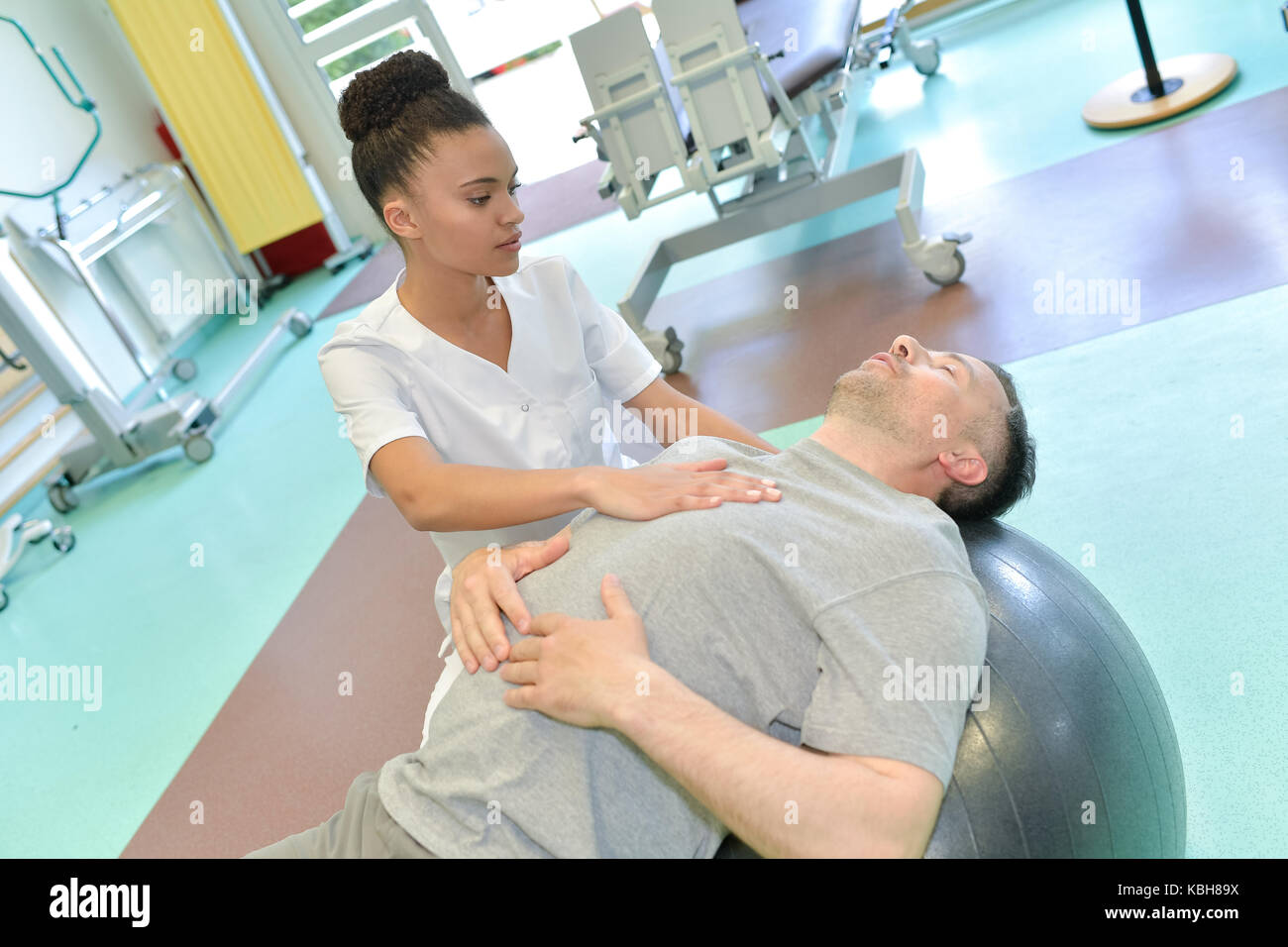 during physical therapy Stock Photo - Alamy
