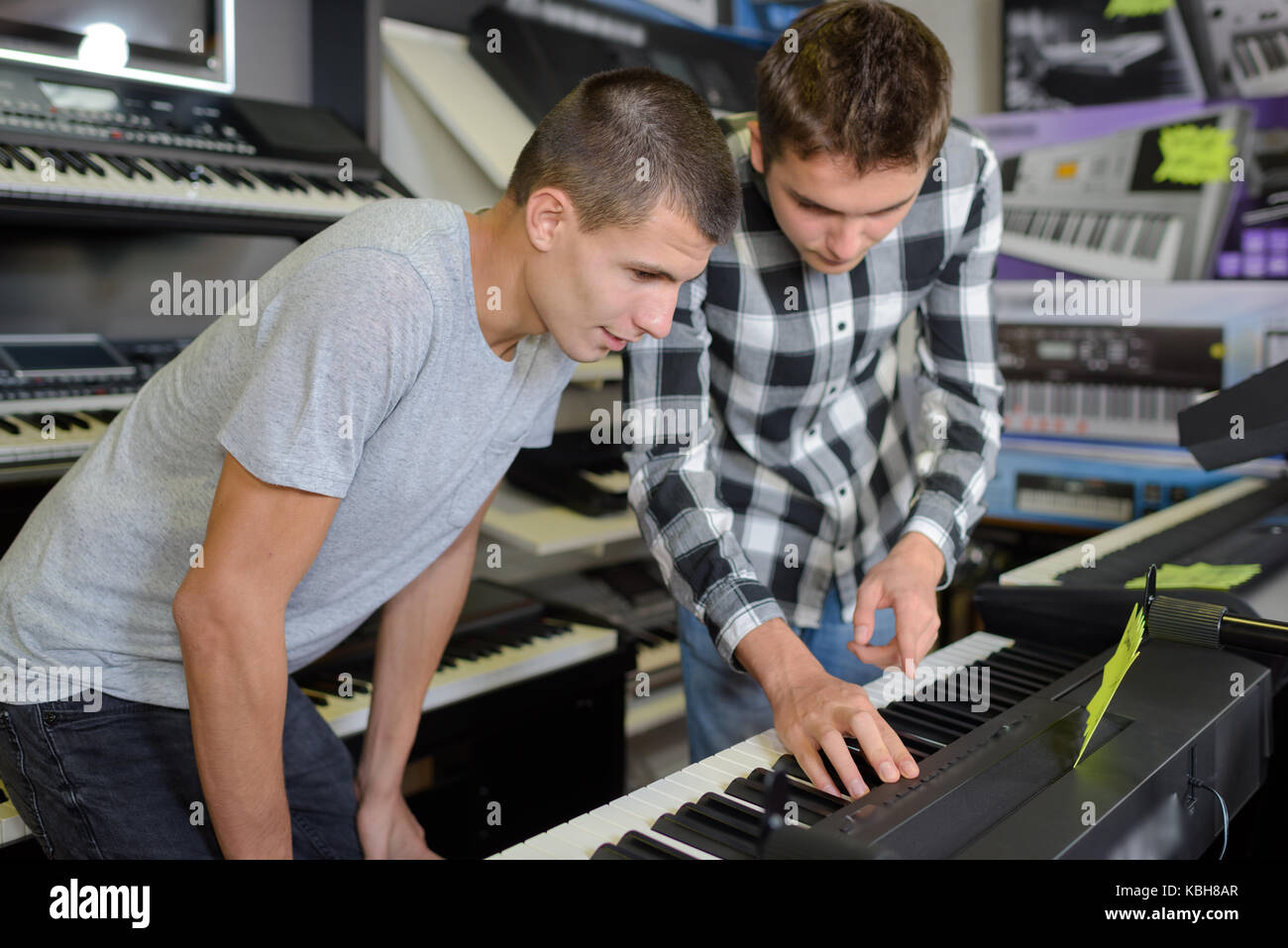in the keyboards shop Stock Photo - Alamy