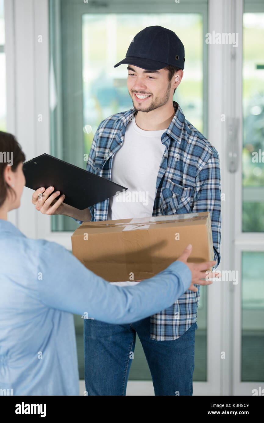 receiving the box Stock Photo - Alamy