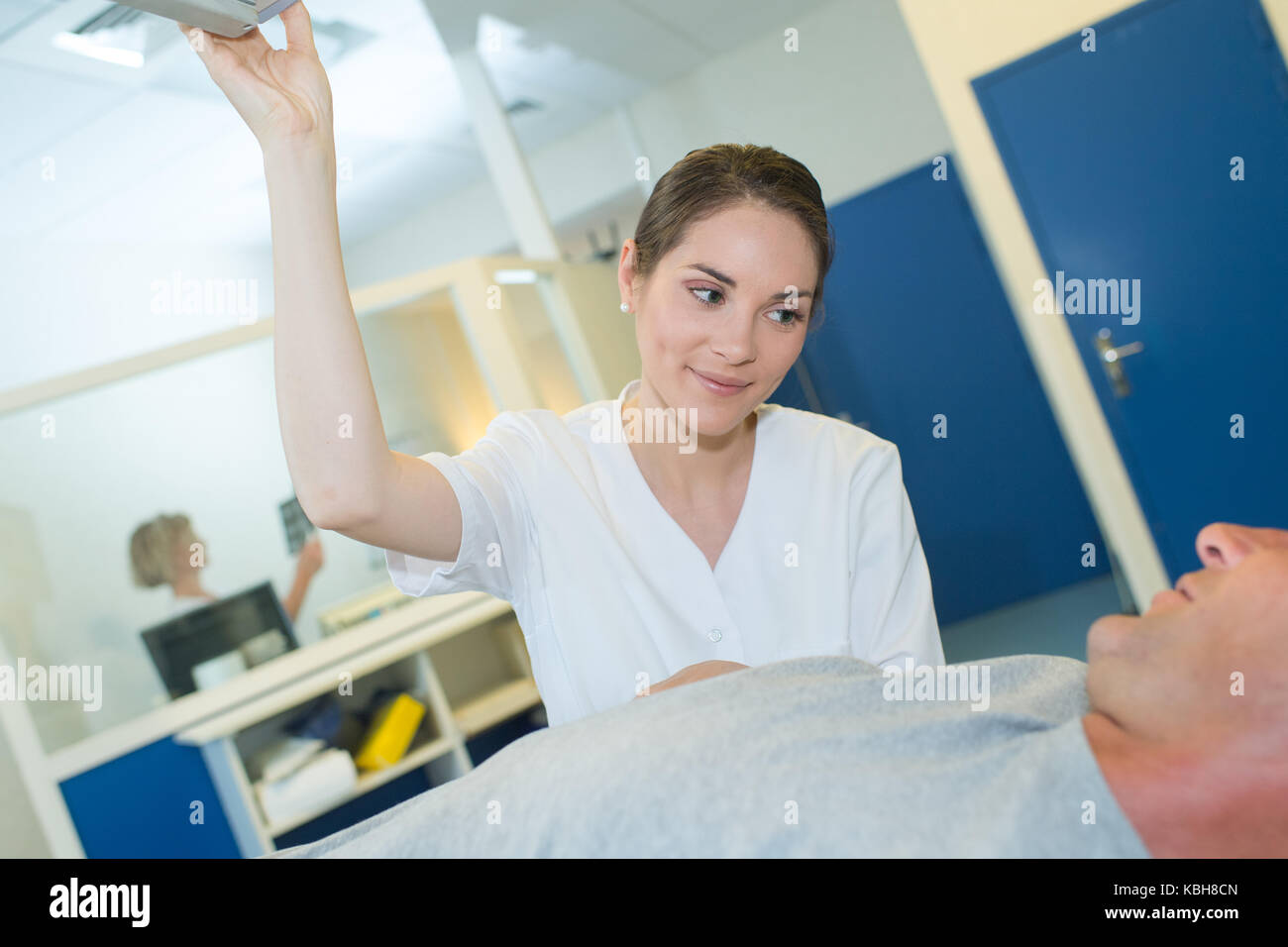 adjusting for comfort Stock Photo - Alamy