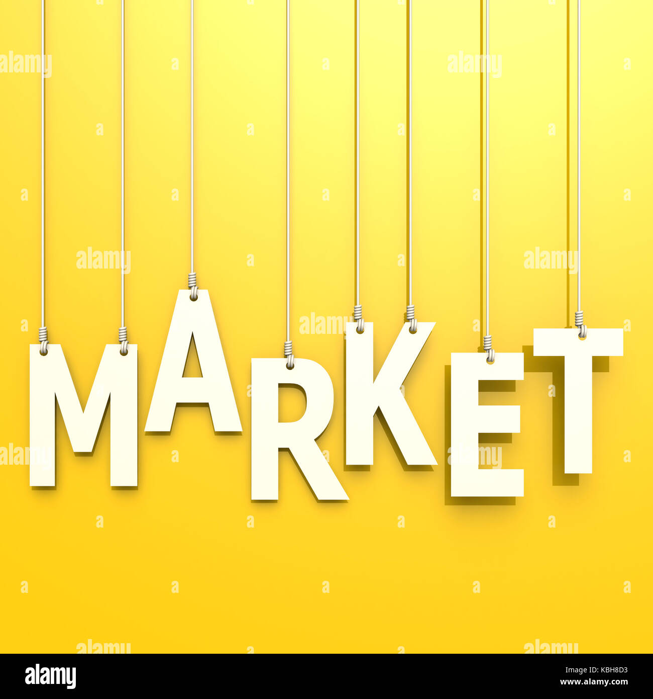 Market word in yellow background Stock Photo - Alamy