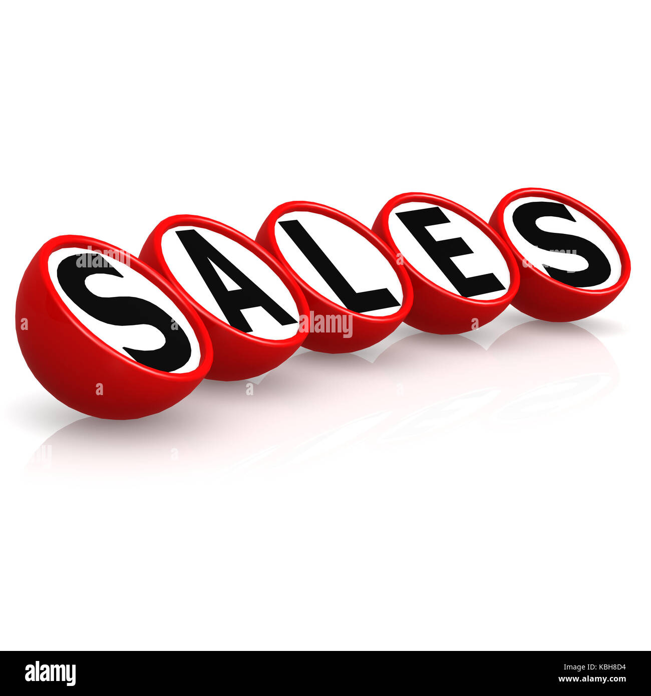 Sales word in round cube Stock Photo - Alamy