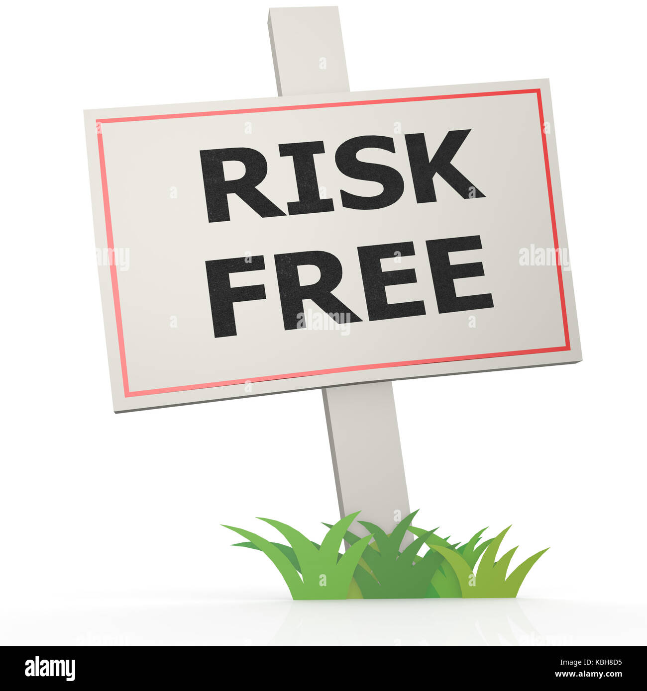 White banner with risk free Stock Photo - Alamy