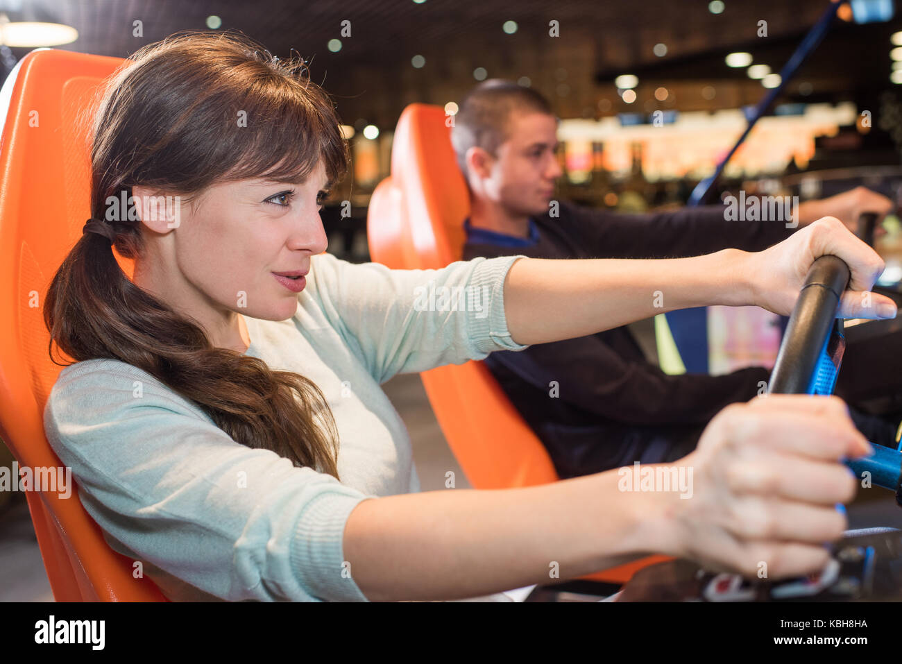 the driving arcade game Stock Photo - Alamy