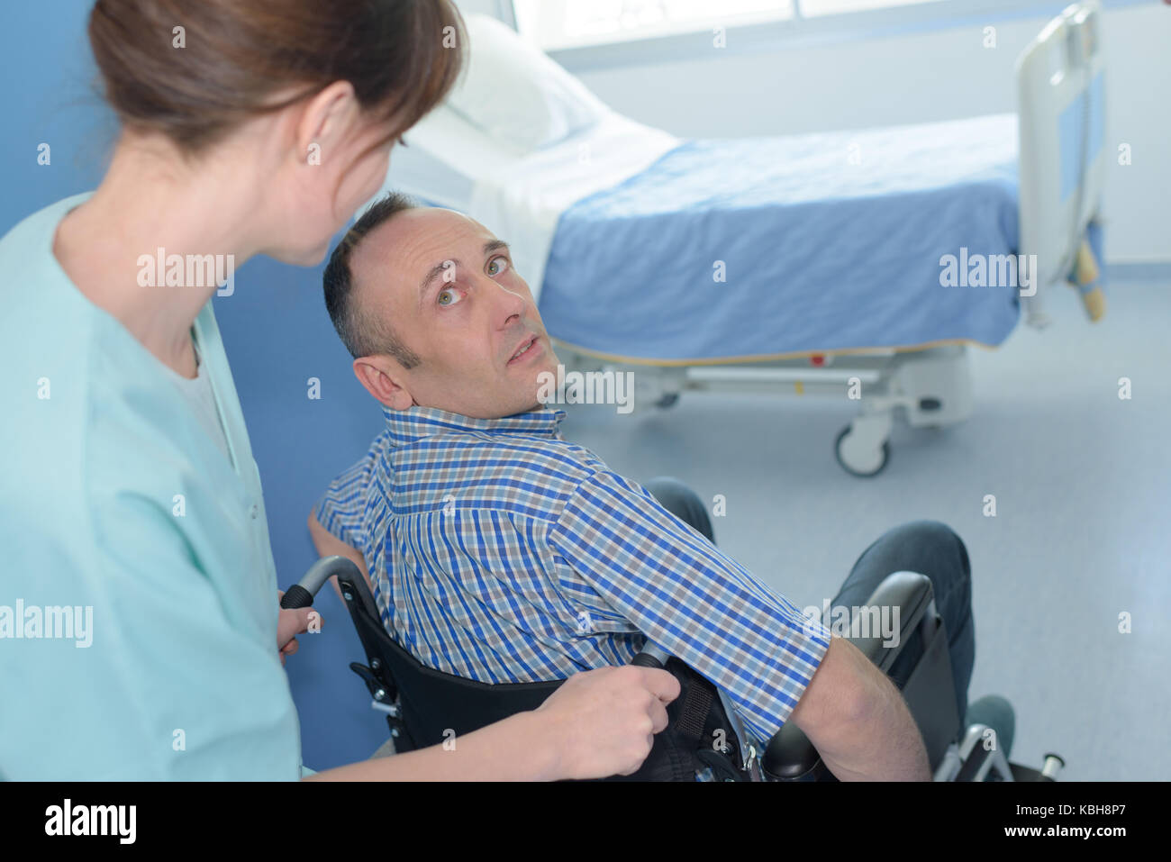 handicapped man confined in the hospital Stock Photo - Alamy