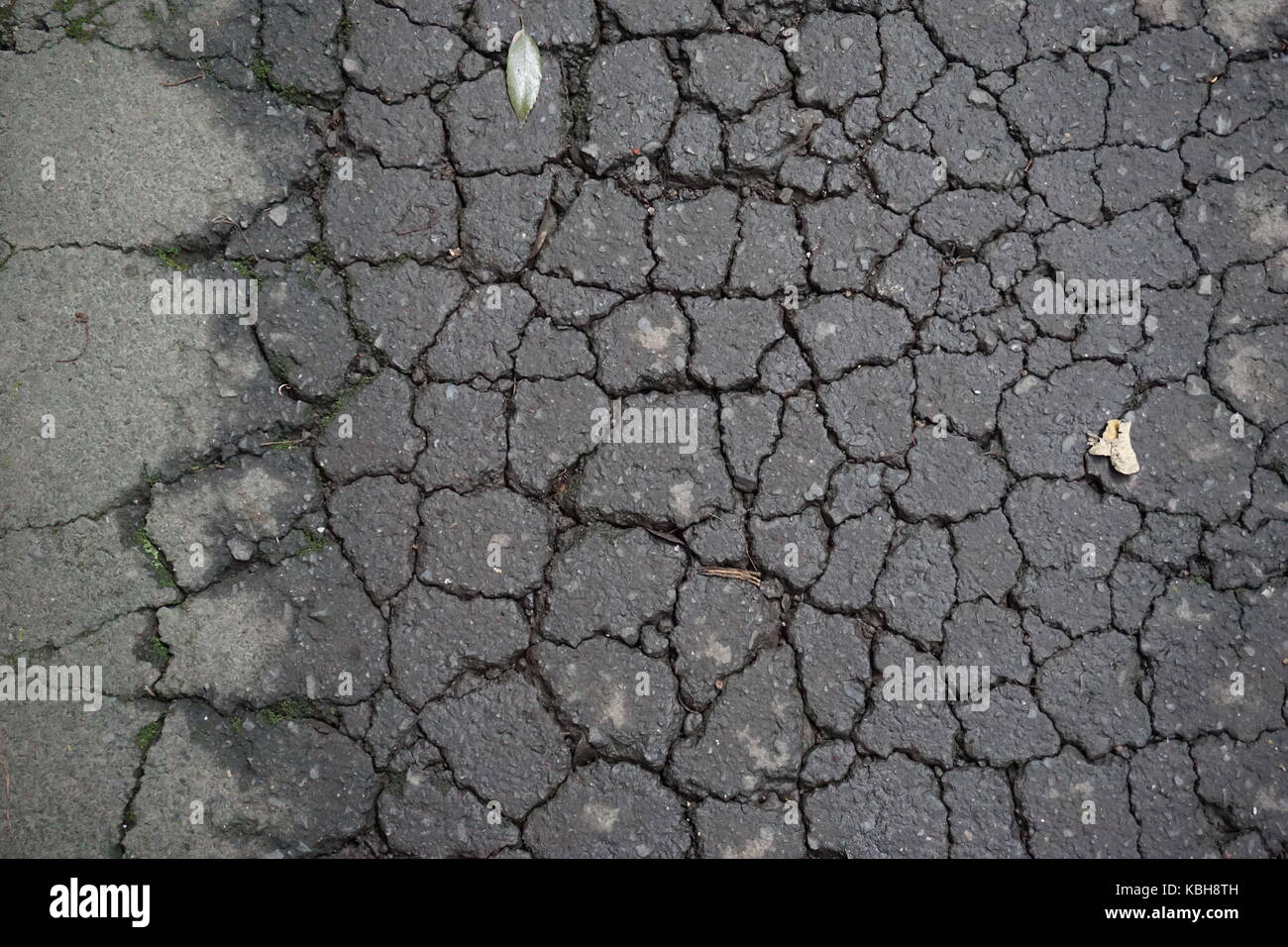 Patterns in Cracked and Broken Asphalt Road Stock Photo - Alamy