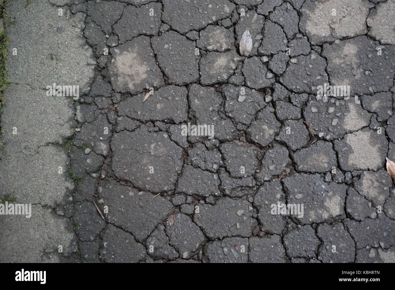Patterns in Cracked and Broken Asphalt Road Stock Photo - Alamy
